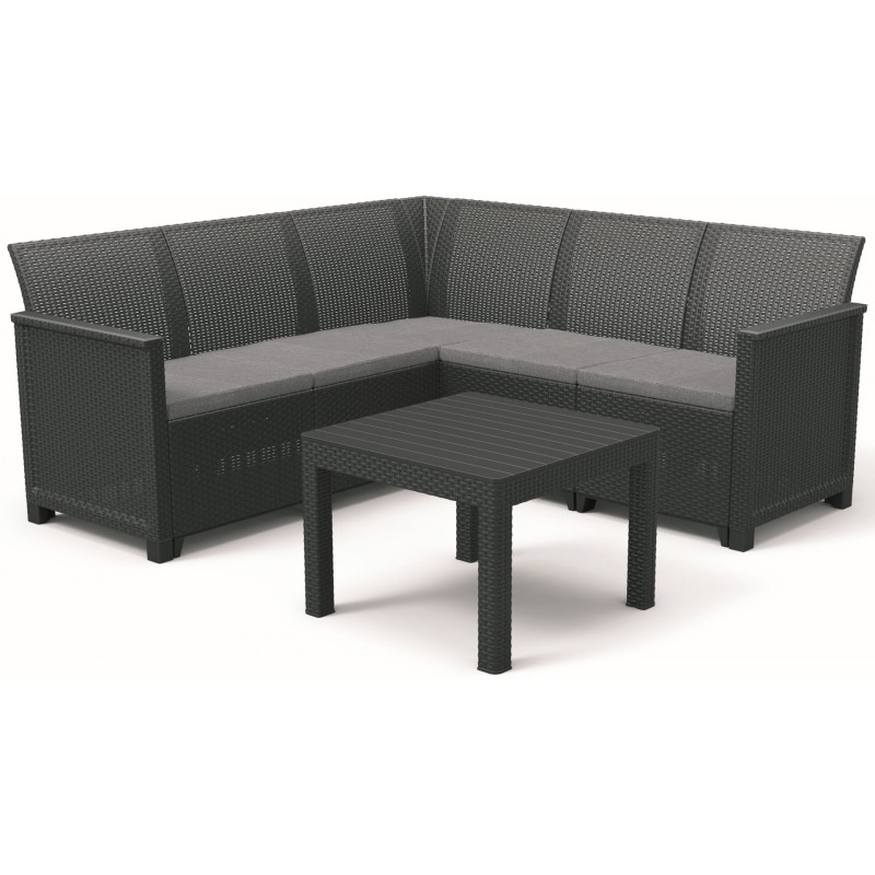 KETER EMMA CORNER 5 SEATER Set zahradní, grafit/šedá 17210755