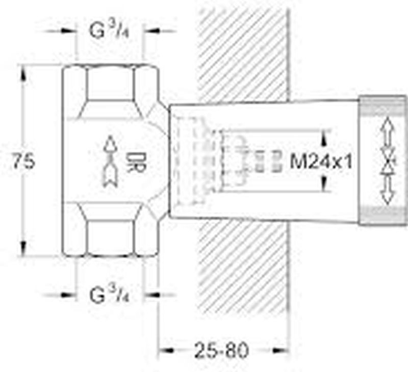 GROHE spodní díl podomítkového ventilu, DN 20, mosaz 29802000