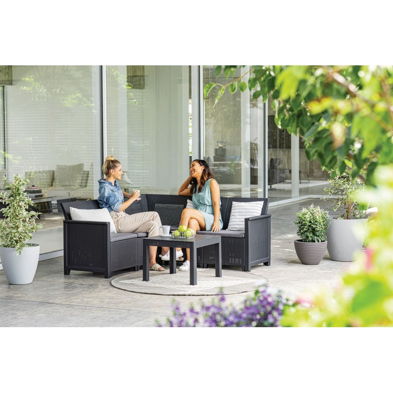 KETER ELODIE CORNER 5 SEATER Set zahradní, grafit/šedá 17210755